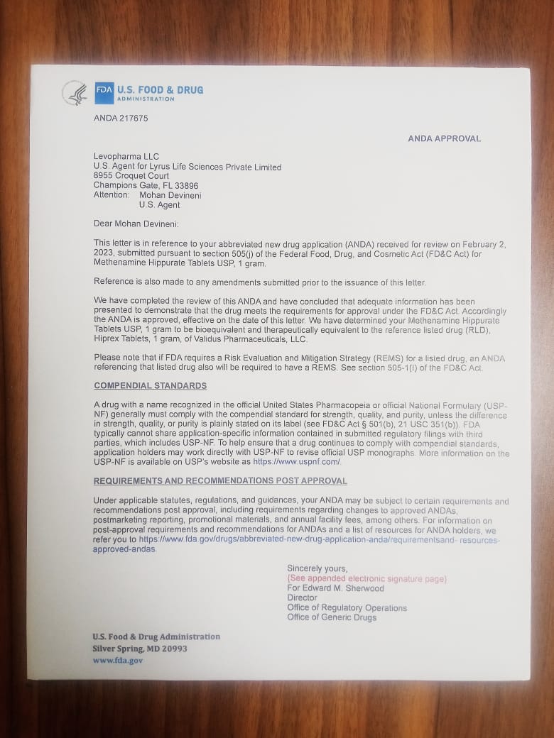 Lyrus Receives US FDA approval for Critical UTI treatment... | CPHI Online